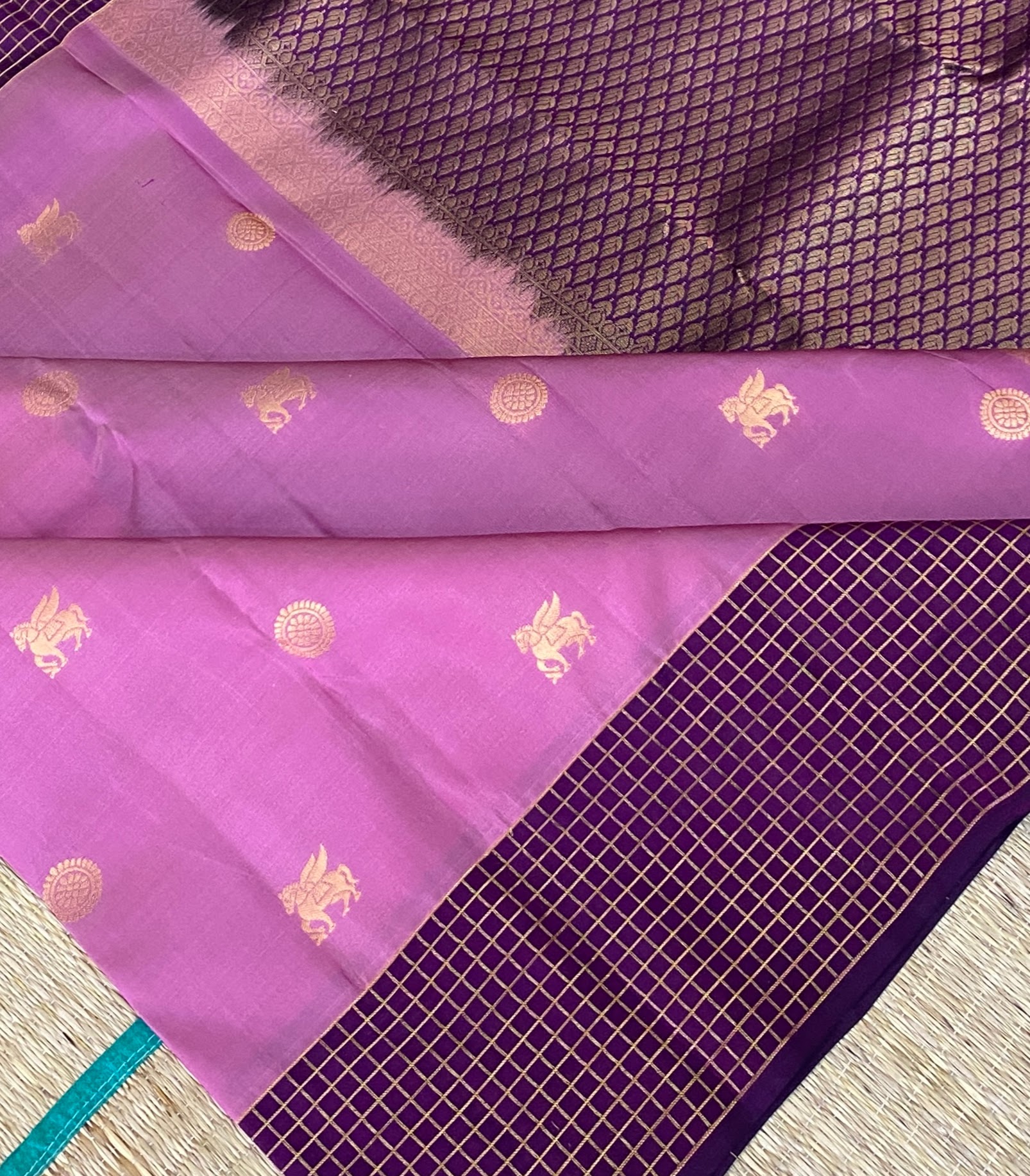 Asokka - The Grid Pattern Border Delights Saree 18273