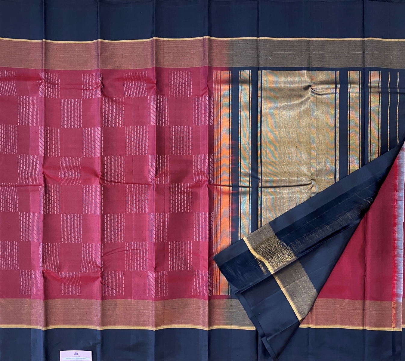 Buy Rust Red Pure Silk Saree with Black Border – The Silk Walk Studio