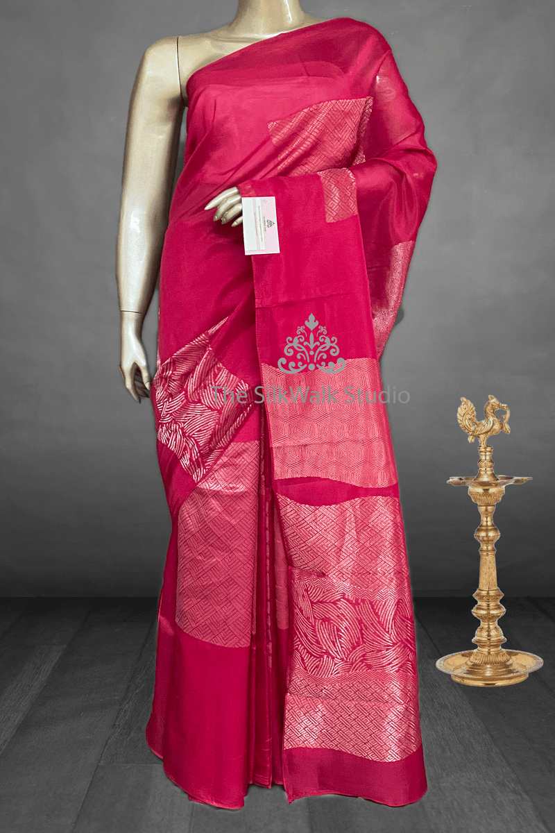 Buy Chess Board Designer Banarasi Viscose Silk Saree | The Silk Walk Studio