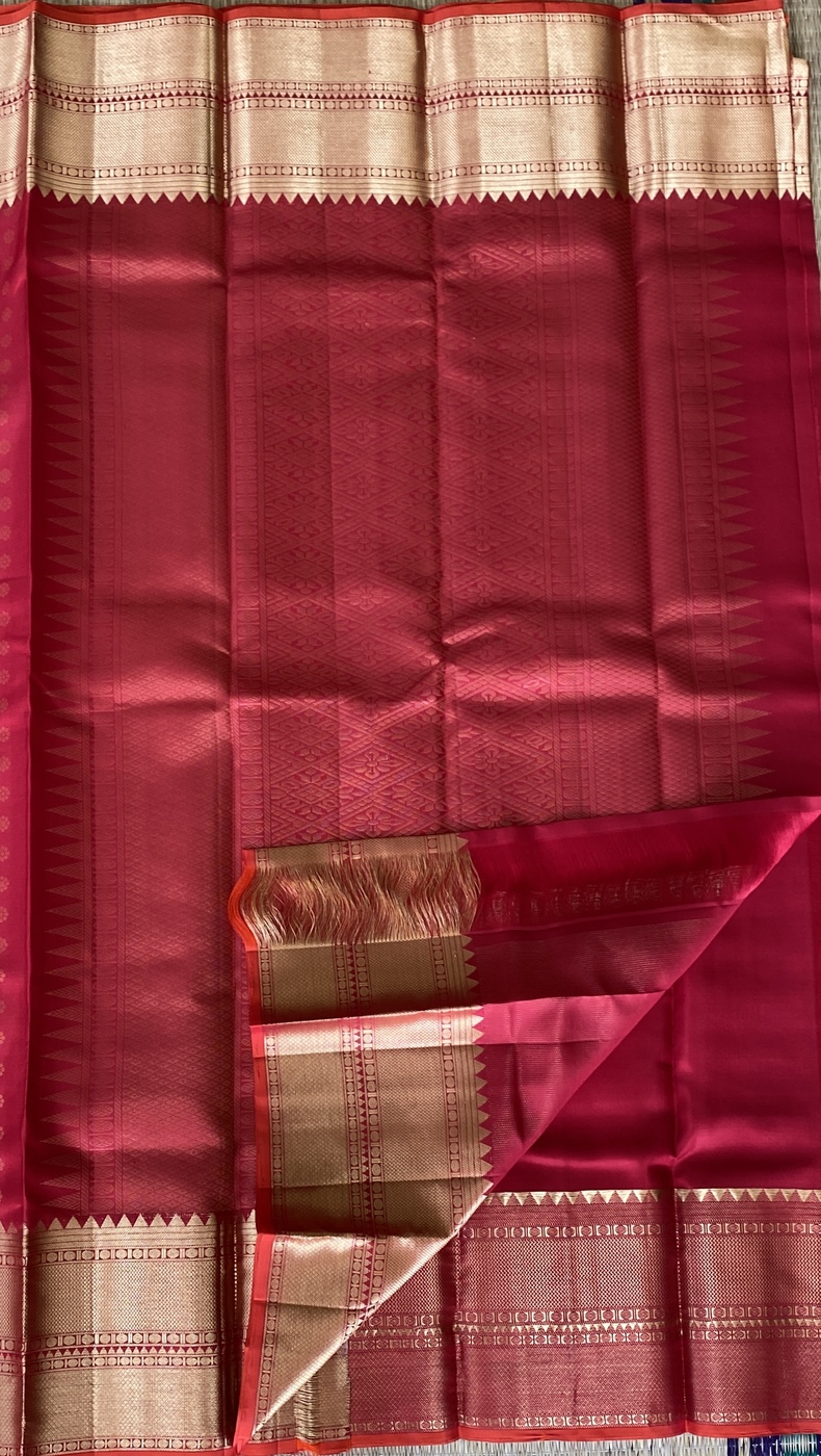 Buy Red Pure Silk Saree with Buttas on Body – The Silk Walk Studio